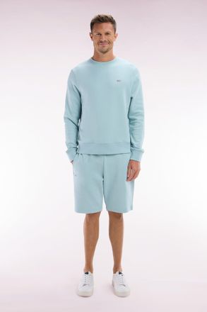 Eden Park Short En Molleton Coton Vert Deau Coupe Droite