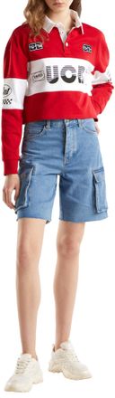 Benetton Damen Bermuda 4IPCD9017 Badehose, Blu, 30