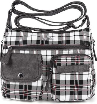 Angel Kiss Damen-Umhängetaschen für Damen, Schultertasche, Kuriertasche und Geldbörse, mittelgroß, Kunstleder, 26weiß/grau