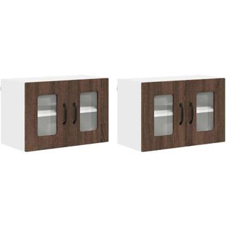 vidaXL Küchenwandschrank 2 pcs Braun Eichen-Optik 60 x 31 x 40 cm vidaXL