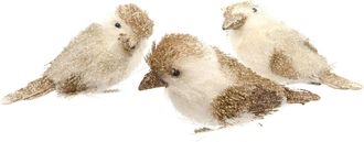 K&S V&ouml;gel Clip Clipvogel Foam mit Glitter Deko Vogel Dekovogel Baumschmuck 3er Set