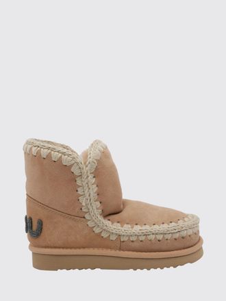 Mou Bottines Eskimo en peau de ton avec broderies et logo paillet&eacute;