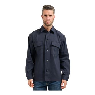 HUGO BOSS Homme, Chemises, Bleu, Taille: XL Chemise avec poches plaqu&eacute;es sur le devant