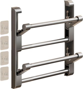 Generic 2-stufiges Faltbares Schuhregal for Aufh&auml;ngen An Der Wand, Kunststoff Und Metall, Vielseitiger Handtuchhalter Zur Wandmontage, Platzsparend for Haust&uuml;