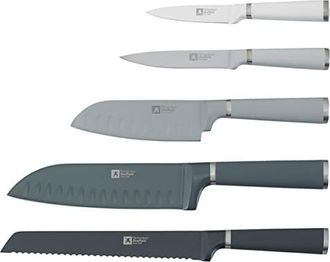 Richardson Sheffield Sheffield SEASONS MONO Messerblock magnetisch, inkl. 5-teiliges Messer Set, Allzweckmesser, Gemüsemesser, 2 x Santokumesser & Brotmesser, spülmaschine