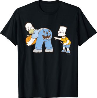 The Simpsons Halloween Bart and Homer Jack-O-Lantern Butt T-Shirt