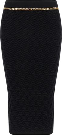 Elisabetta Franchi Femme, Jupes, Noir, Taille: 36 FR Midi Skirt