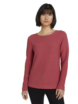 Tom Tailor Damen Basic Strickpullover aus Bio-Baumwolle, 11183 - Cozy Pink, M