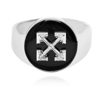 Off-white Siegelring mit rundem Pfeil - - Accessories - Herren - Grau - 66 MM