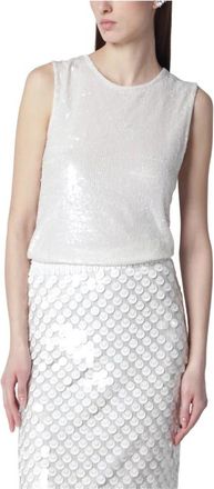 P.A.R.O.S.H. P.a.r.o.s.h., Femme, Tops, Blanc, Taille: 38 FR Hauts sans manches