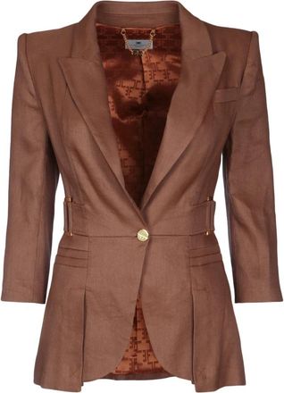 Elisabetta Franchi Femme, Vestes, Brun, Taille: 40 FR Blazer Monopetto