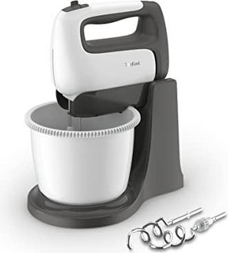 T-fal HT464138 PrepMix Hand Mixer with Rotating Bowl 2.5 L 500 W White