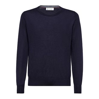 Brunello Cucinelli Stylischer Pullover f&uuml;r M&auml;nner - - Knitwear - Herren - Blau - M