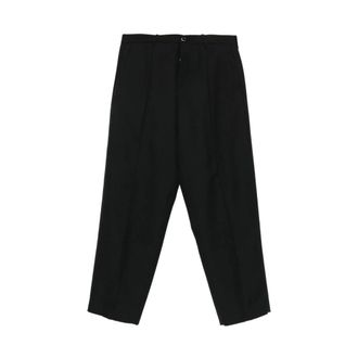 Nine In The Morning Homme, Pantalons, Noir, Taille: XS Pantalon Noir en Laine à Plis Devant Court