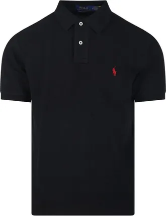 Polo Ralph Lauren Homme, Tops, Noir, Taille: 2XL Polo &agrave; Logo Brod&eacute;