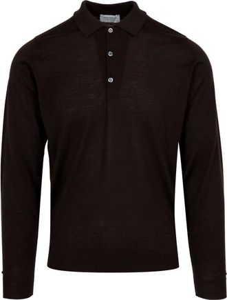 John Smedley Homme, Tops, Brun, Taille: XL Polo Extra Fine M&eacute;rinos