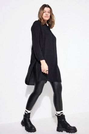 STUDIO UNTOLD Longbluse Long-Hemdbluse Boxy Fit Modal Hemdkragen Langarm