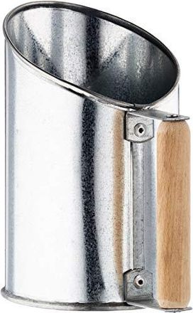 Aubry Gaspard Pelle &agrave; Pellets Zinc et Bois - Design &Eacute;pur&eacute; - &Oslash; 12 cm x Hauteur 20 cm - Poign&eacute;e Confortable en Bois - Id&eacute;ale pour Granul&eacute;s dans Po&ecirc;le &agrave; Pellets - Acce