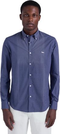 Harmont & Blaine Homme, Chemises, Bleu, Taille: XL Chemise en coton &agrave; micro-imprim&eacute;s