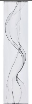 Novel Fl&auml;chenvorhang Fumaso, Grau, Wei&szlig;, Textil, Abstraktes, 60x245 cm, mit Flauschband, Wohntextilien, Gardinen & Vorh&auml;nge, Schiebegardinen