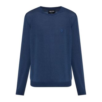 Giorgio Armani Pullover mit rundem Ausschnitt - - Knitwear - Herren - Blau - 2XL