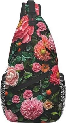 Generic Sac &agrave; bandouli&egrave;re romantique de style floral pour homme, sac &agrave; dos de randonn&eacute;e pour homme