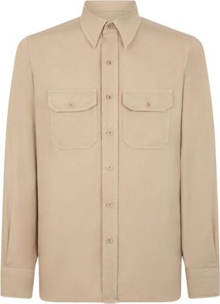 Tom Ford Homme, Chemises, Beige, Taille: 4XL Military Fit Shirt