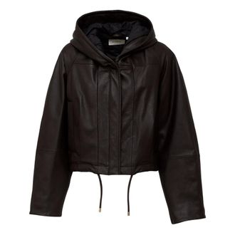 Sportmax Veste en cuir - Femme - Vestes - Brun - Taille: 34 FR