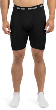 Smilodox Laufshorts Herren Zeyn, enganliegende Base Layer Trainingsshorts mit mittlerem Bein & elastischem Bund mit Logo, Funktionsshorts glattes Material, ide