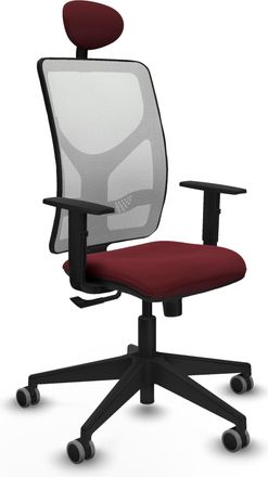 Piqueras y Crespo Stuhl mit Lendenwirbel- und Nackenst&uuml;tze, mit 1D-Armlehnen und festem Kopfteil, ausgestattet mit 3 Positionen und Schneideschaum, mit Rollen von 65 mm