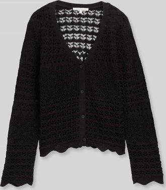 Tom Tailor Denim Relaxed Fit Strickjacke aus Baumwoll-Mix in Strickoptik