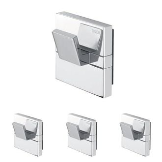 Tiger Safira Haken XL, Chrom (Packung mit 4)