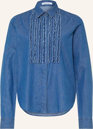 Soluzione - Camiceria Ticino Jeansbluse Mit R&uuml;schen blau