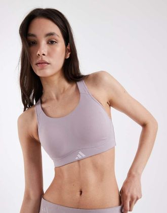 adidas adidas Performance - Optime - Brassi&egrave;re de sport maintien renforc&eacute; - Figue d&eacute;lav&eacute;-Violet