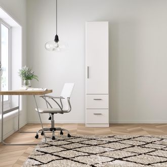 KIYDOO home24 Drehtürenschrank II 47 x 210cm Weiß/Alpinweiß