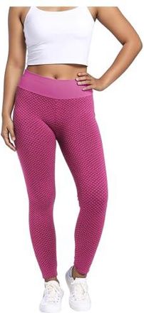 Generic Legging de sport pour femme - Pour yoga, course &agrave; pied, fitness, sports complets, rose vif, XXL