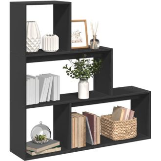 vidaXL Tag&egrave;re s&eacute;paratrice de pi&egrave;ce &agrave; 3 niveaux noir 123x29x123 cm - Vidaxl
