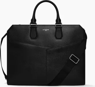 Le Tanneur Porte documents slim 15 Anatole en cuir li&eacute;g&eacute; et cuir lisse