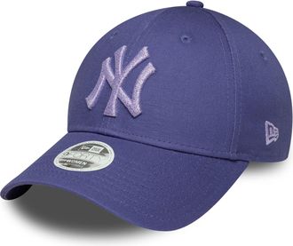 New Era NY Fanaccessoire Cap Kappe Hut Frau M&auml;dchen New York Yankees Metallic Logo verstellbar lila - One-Size