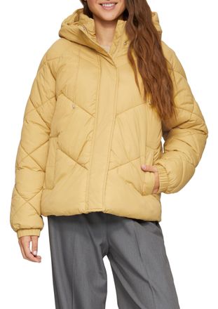 QS by s.Oliver Damen 2132367 Steppjacke mit Kapuze, Gelb 1602, 46