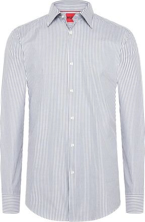 HUGO BOSS Baumwollhemd mit Streifen und Kentkragen in