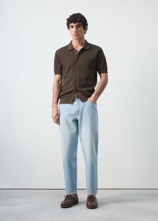 Mango Poloshirt aus 100 % Baumwolljersey mit Kn&ouml;pfen schokolade - Herren - XXL - MANGO MAN