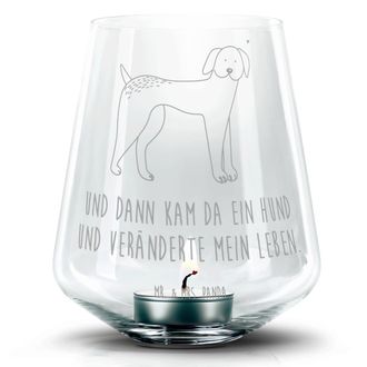 Mr. & Mrs. Panda Windlicht Glas Hund Dogge - Geschenk, Deutsche, Hundemotiv, Kerzenhalter, Hunde, Great Dane, Gravur, Laterne, Herz