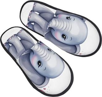 Generic Chaussons Éléphant Mignon Légers Pantoufles Portative Pantoufles En Coton Pour De Camping Voyage Unisex M
