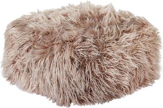 Beliani Beliani - Pouf en Fausse Fourrure eps Carré Motif Uni Taupe Mukki