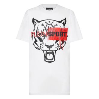Plein Sport Homme, Tops, Blanc, Taille: 3XL T-Shirt Col Rond