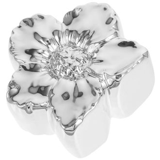 Hemobllo Keramikvase mit Blumenmuster Silberfarbene Tischvase f&uuml;r Frische Blumen Dekorative Vase f&uuml;r B&uuml;ro und Wohnraumgestaltung