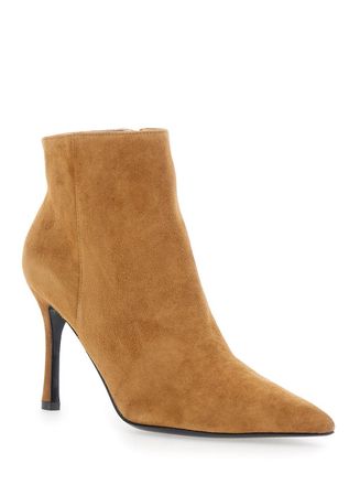 Pollini Womens Ankle Boots Beige Suede And Rubber