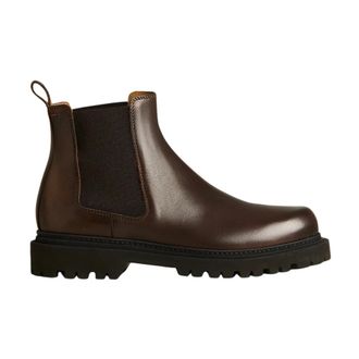 Kiton Chelsea Boot en Cuir de Veau Fait Main - Homme - Chaussures - Brun - Taille: 42 EU