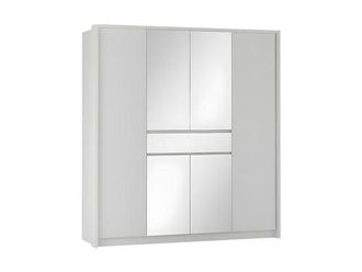 Vente-Unique Armoire 6 Portes et 1 tiroir - avec Miroir - L200 cm - Blanc - ZADIA
